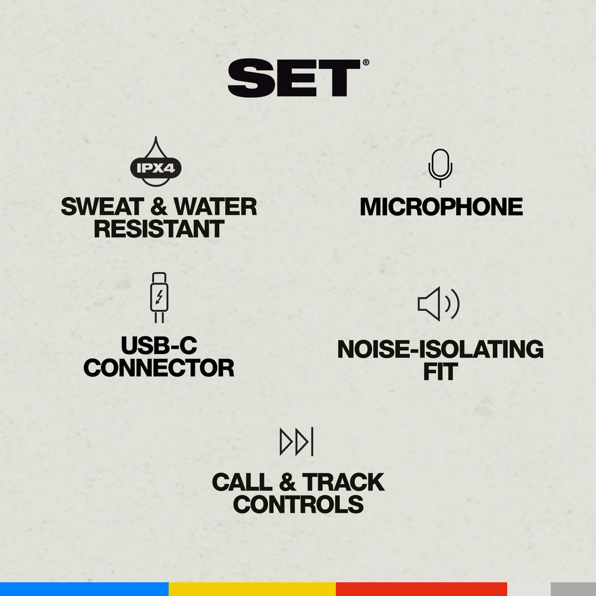 Set - Wired USB-C Earbuds | Built-in Microphone | Sweat & Water Resistant