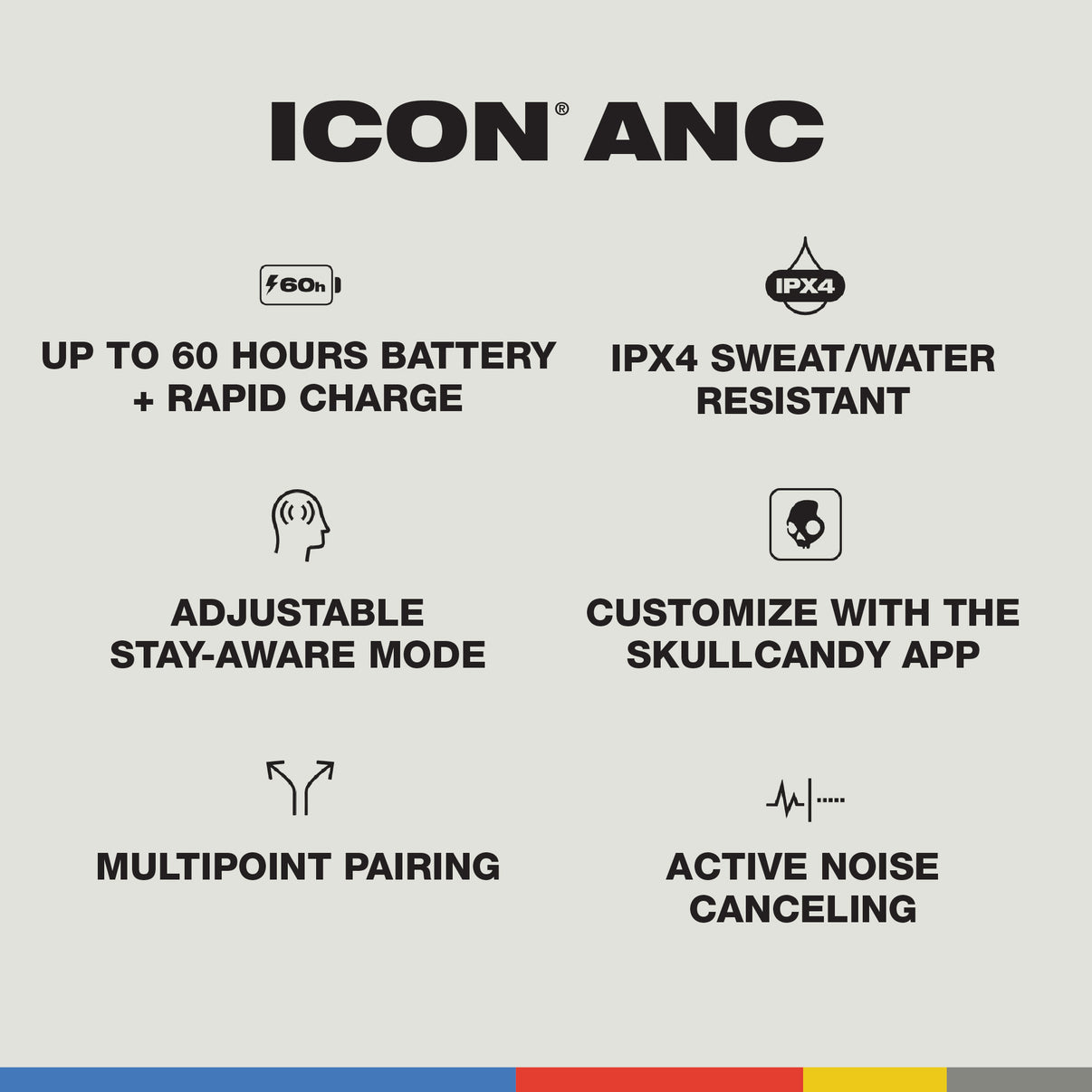 Skullcandy Icon ANC - On-Ear Noise Cancelling Headphones | Bluetooth 5. ...