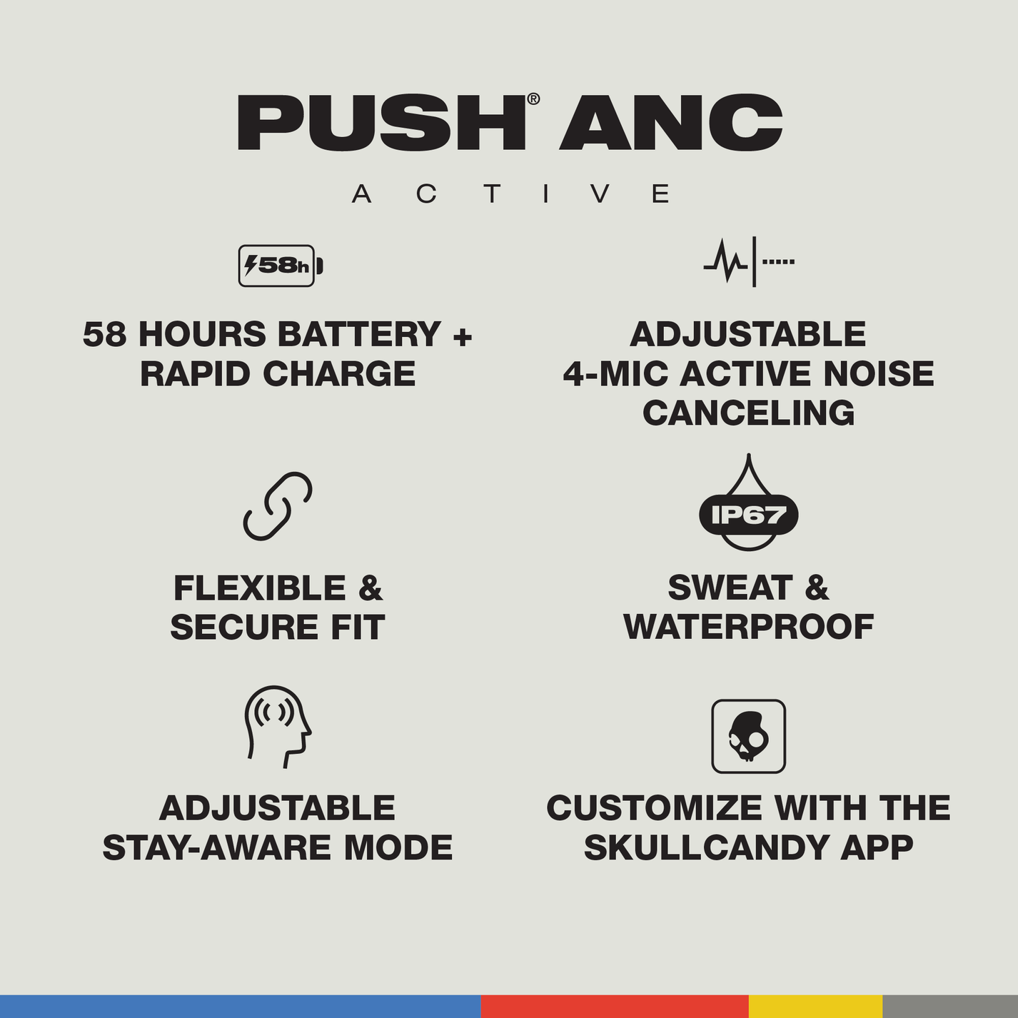 Push ANC Active - True Wireless Sport Earbuds with Active Noise ...