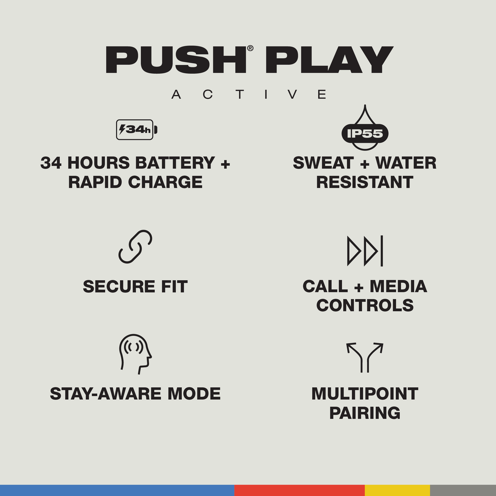 Push Play Active - True Wireless Sport Earbuds with Ear Hooks ...