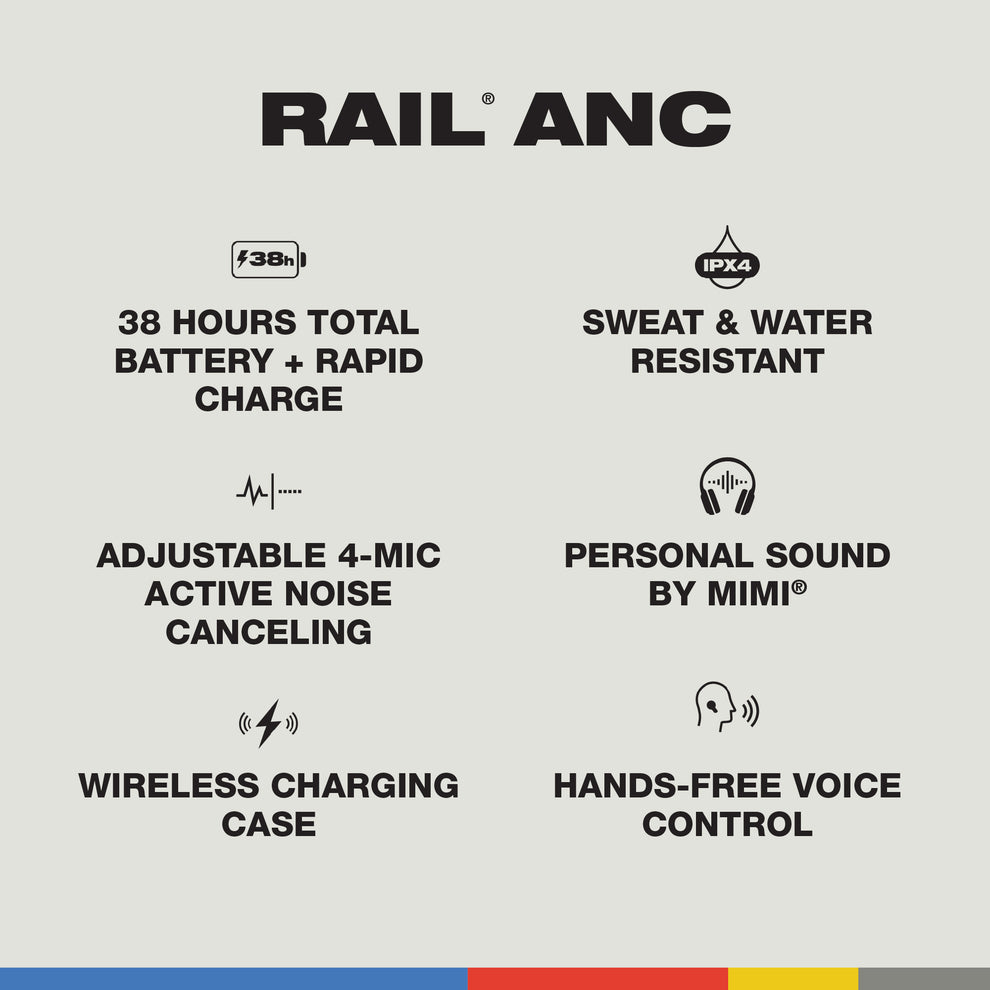 Rail ANC - True Wireless Earbuds with Active Noise Canceling | Bluetooth 5.2 | Built-in ...