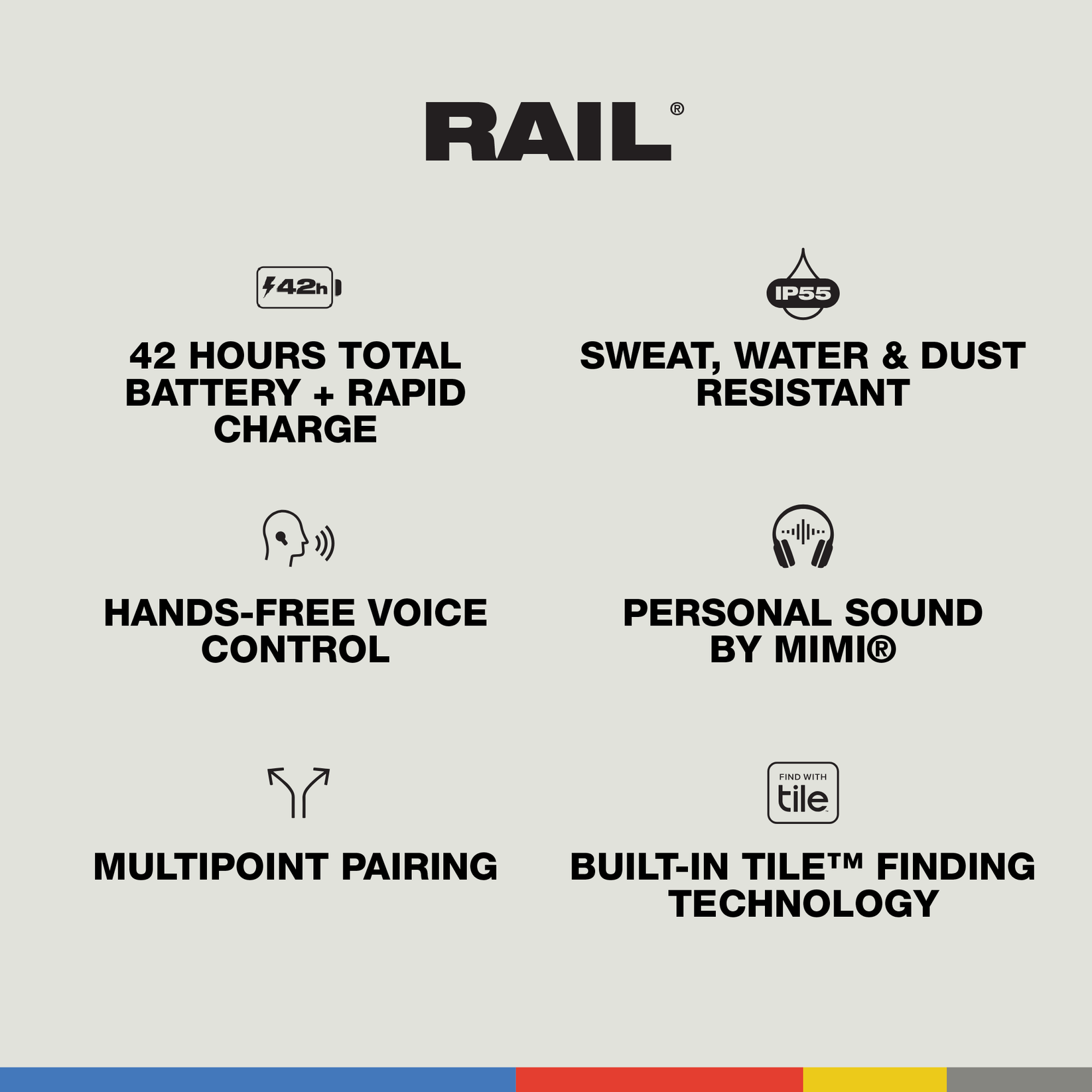 Rail - True Wireless Earbuds | Bluetooth 5.2 | Built-in Microphone ...