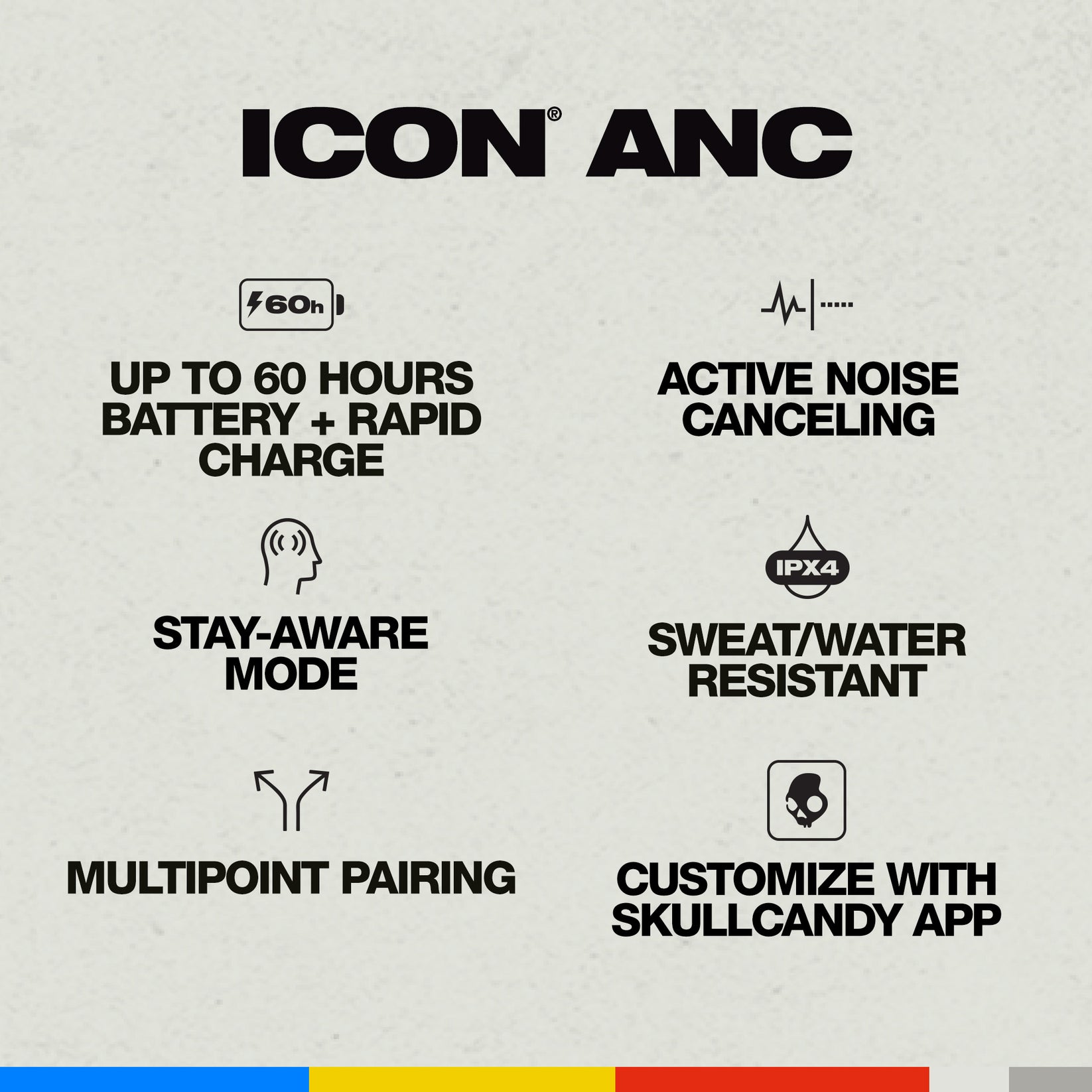 Skullcandy Icon ANC - On-Ear Noise Cancelling Headphones | Bluetooth 5. ...