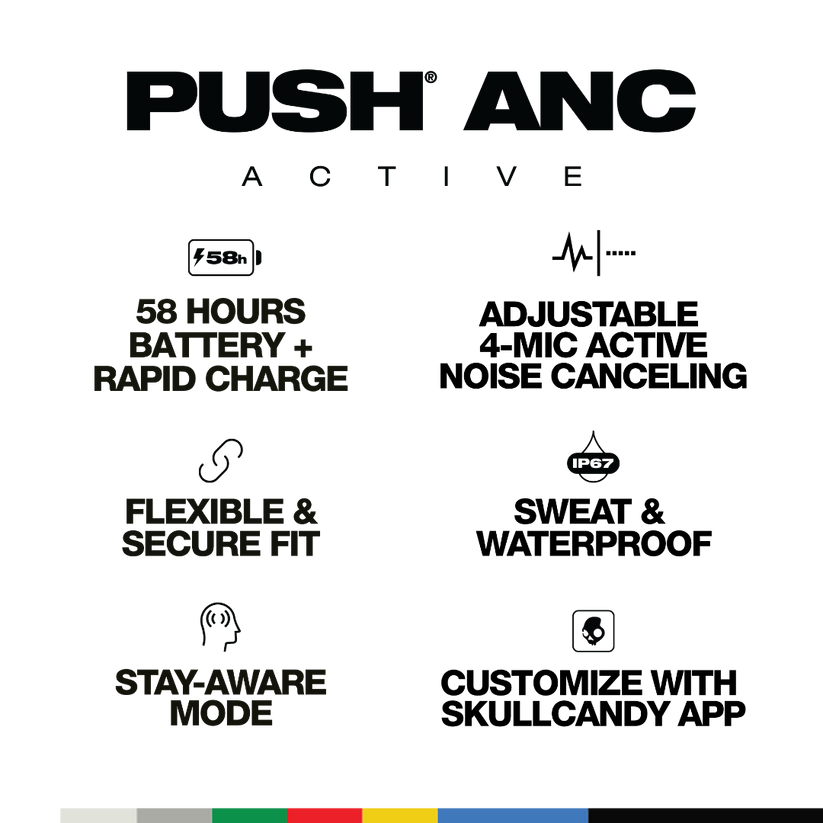Push ANC Active - True Wireless Sport Earbuds with Active Noise ...